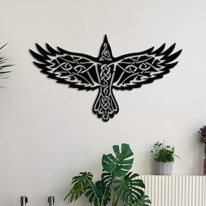 Nordic Raven Metal Viking Wall Art Decor, Metal Norse Raven Wall Decor ...