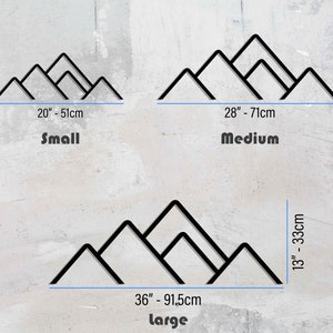 Geometric Mountain Line Metal Wall Art, Living Room Mountain Metal Wall ...