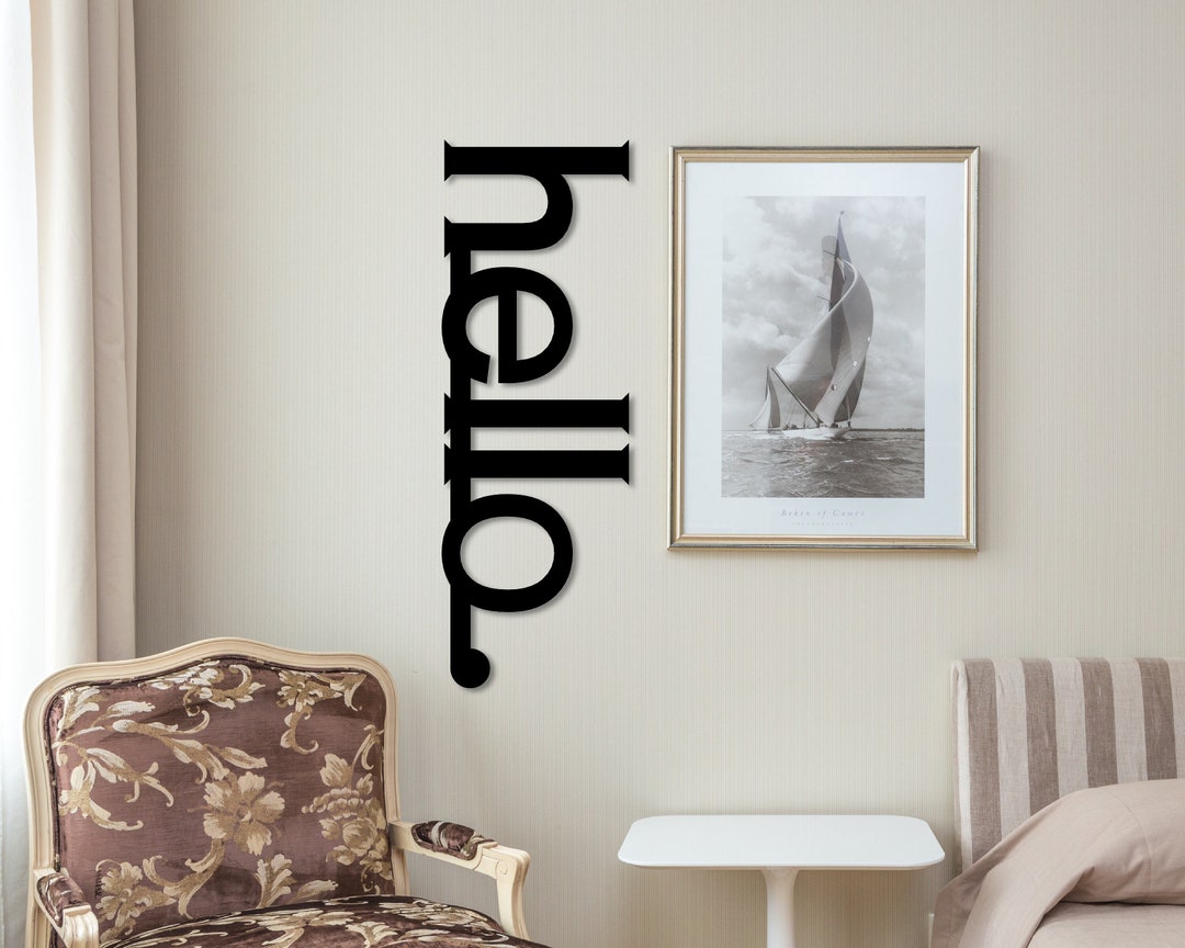 Metal Hello Sign for Front Door and Indoor Welcome Sign for - Etsy