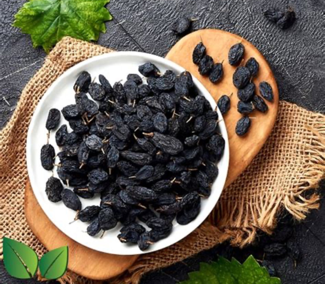 Organic Dried Black Turkish Raisins No Additives or Preservatives 100g ...
