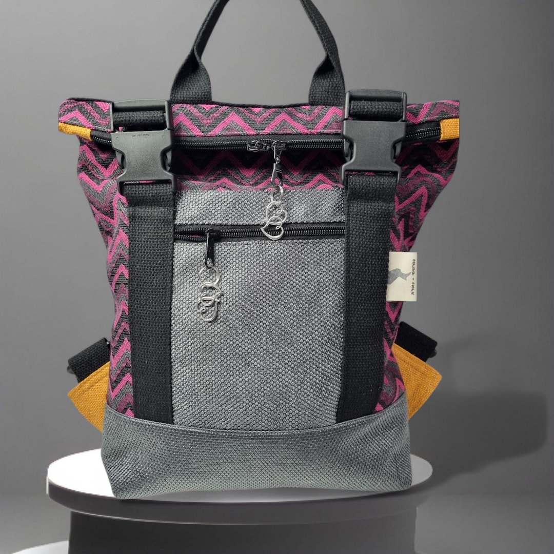 Purple and Gray Canvas Fabric Combination Fabrics Vegan Handmade ...
