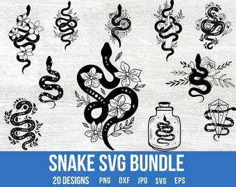 Snake SVG, Snake Svg Bundle, Snake Png, Snake Vector, Floral Snake Svg ...