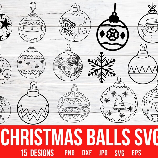 Christmas Balls Svg - Etsy