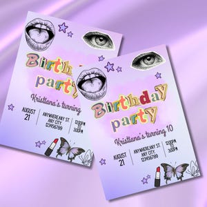 Editable Olivia Rodrigo Sour Birthday Invitation Guts Tour Theme Party ...