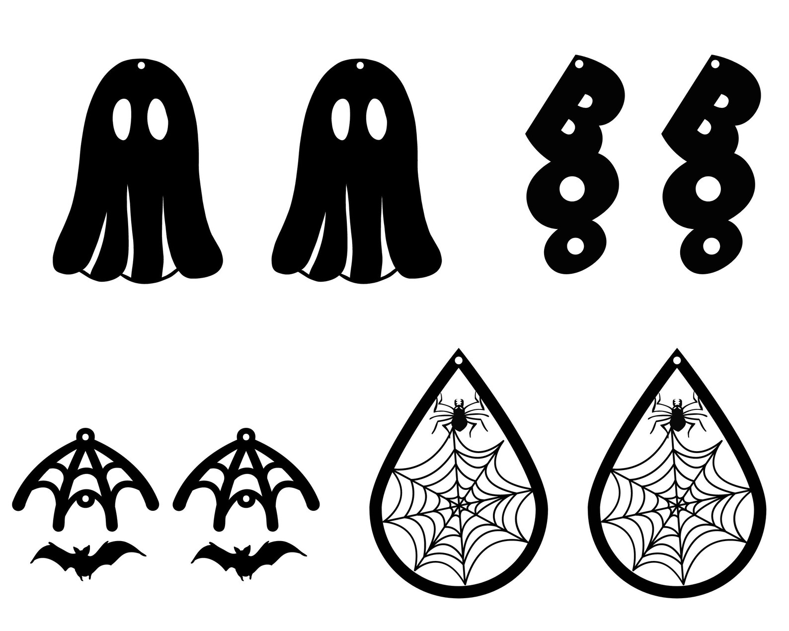 Halloween Earrings Svg Ghost Earring Svg Earring Svg - Etsy