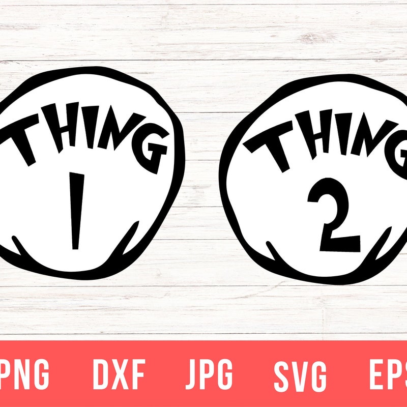 Thing 1 and Thing 2 Clip Art - Etsy