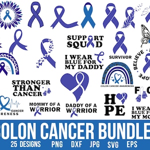 Bundle of Colon Cancer Svg, Cancer Svg, Cancer Ribbon Svg, Ribbon Svg ...