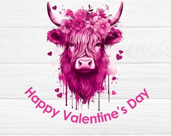 Heifer Valentine Png,valentine Day Western Country Png, Highland Cow ...