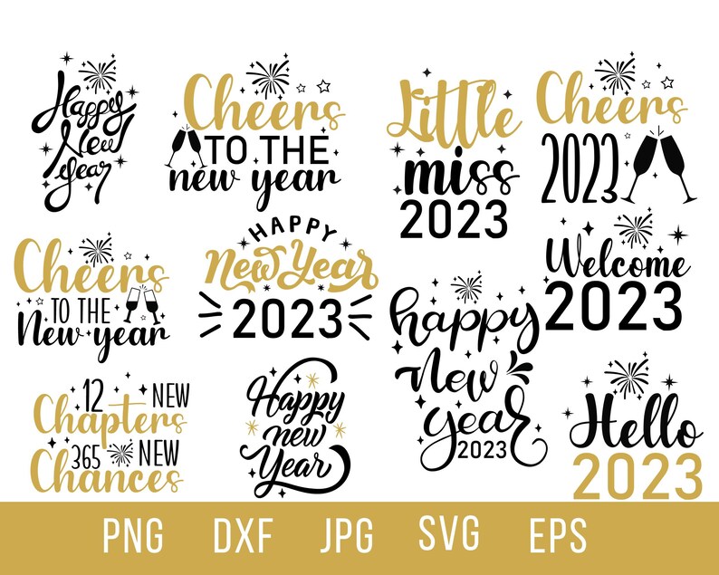 12 New Years Svg Bundle New Years Png New Year Svg Happy - Etsy