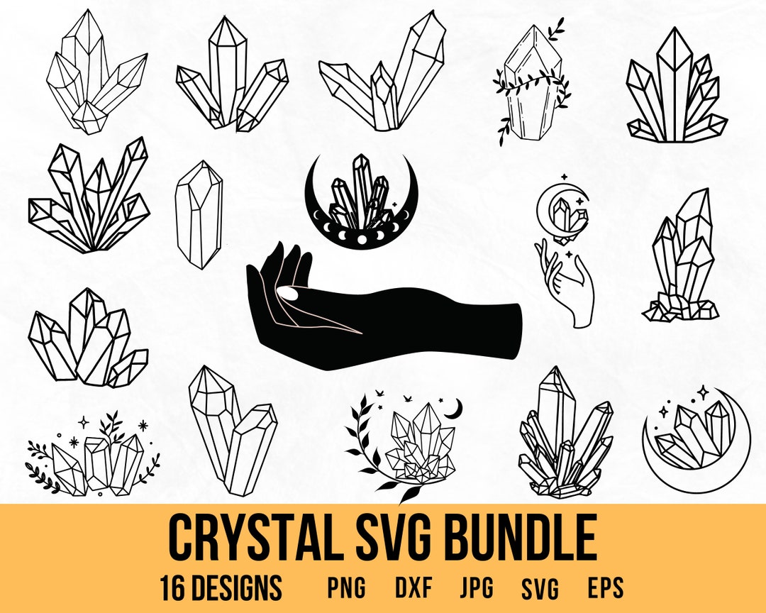 Crystal Svg, Celestial Svg, Witchy Svg, Witch Svg, Mystical Svg, Moon ...
