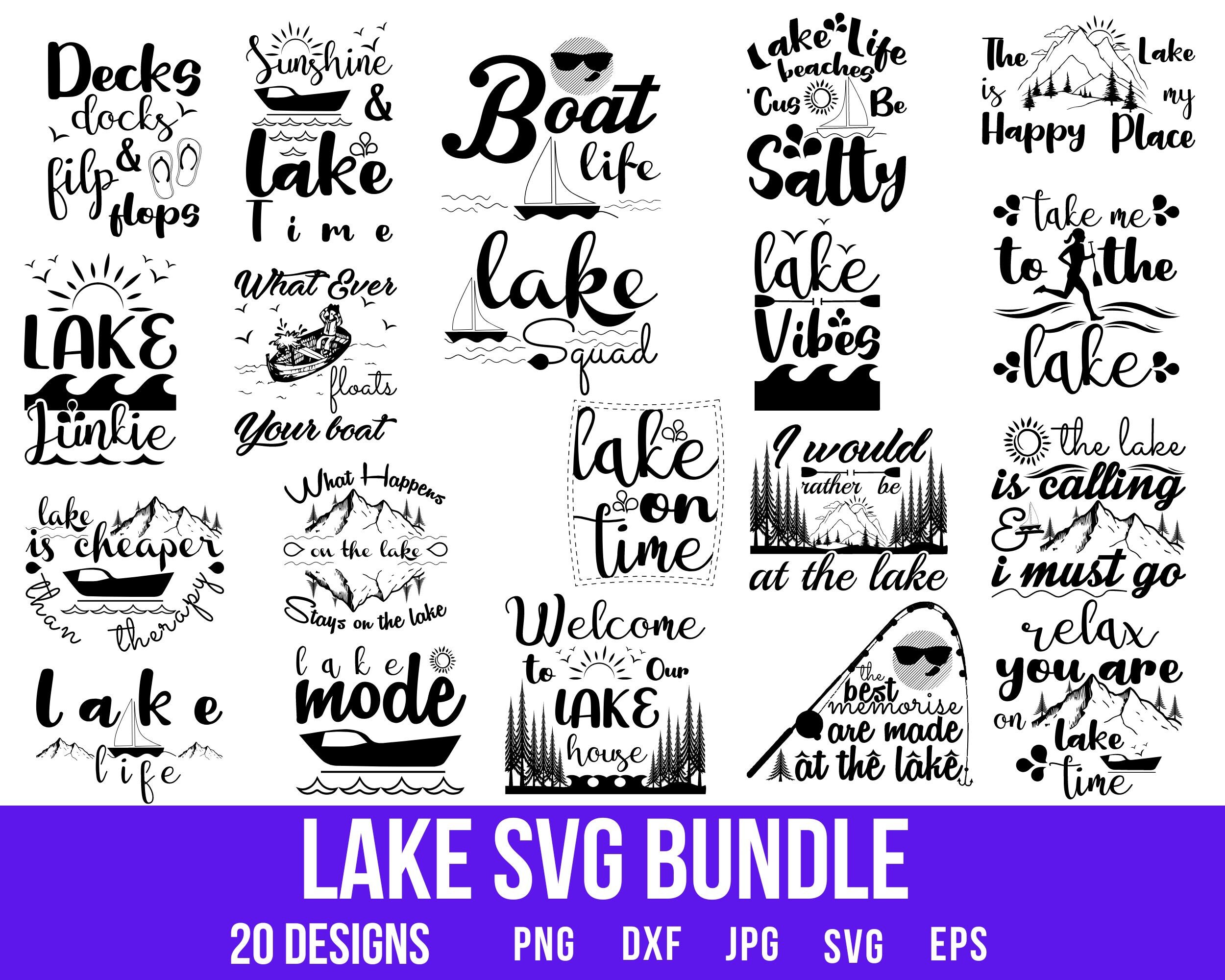 Lake Svg Lake Life Svg Lake House Svg Lake Vacation Svg - Etsy UK