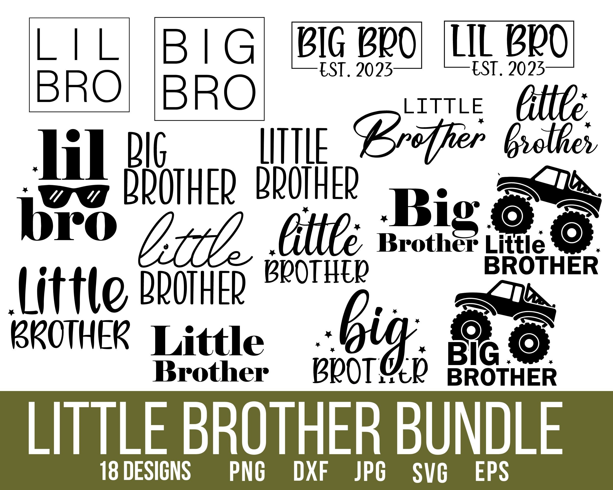 Bundle of Lil Bro Svg Big Bro Svg Sibling Svg Brother Svg - Etsy Australia