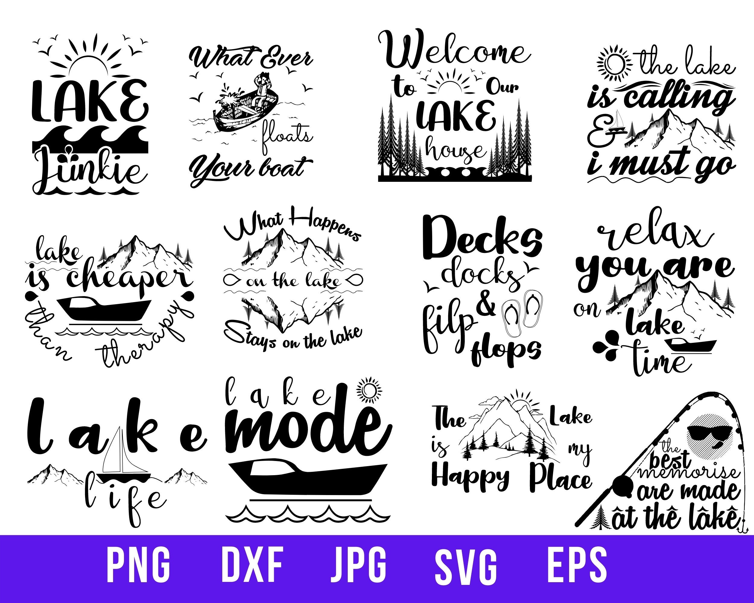 Lake Svg Lake Life Svg Lake House Svg Lake Vacation Svg - Etsy Canada