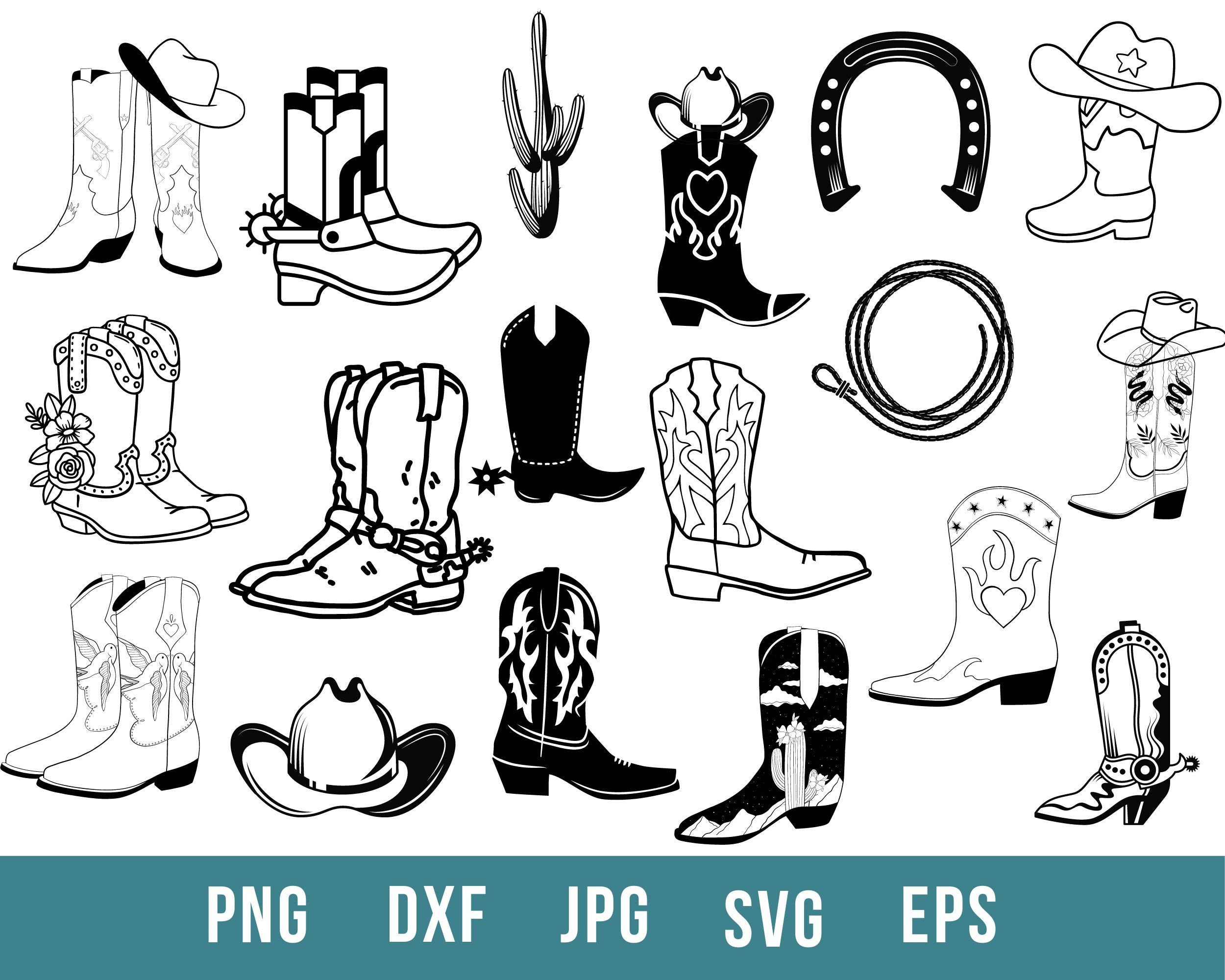 Cowboy Boot Svg Cowgirl Boots Svg Cowboy Boots Svg Cowboy - Etsy Australia