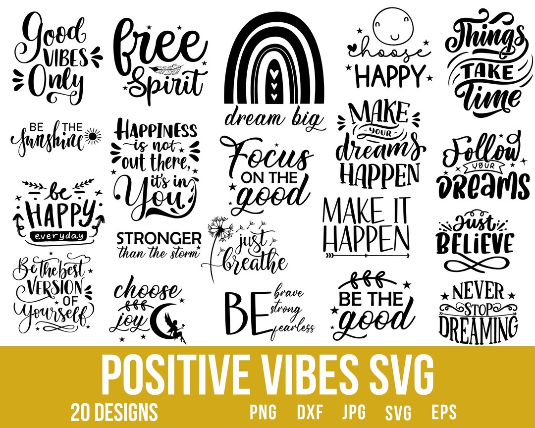 Positive Svg, Mental Health Svg, Be Kind Svg, Inspirational Svg, Self ...