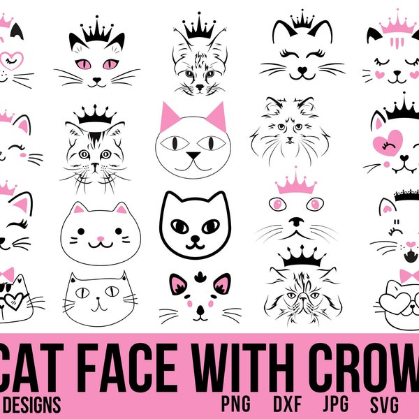 Cat Face Svg - Etsy