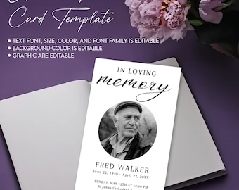 Minimalist Funeral Program Template Printable Order of Service Simple ...