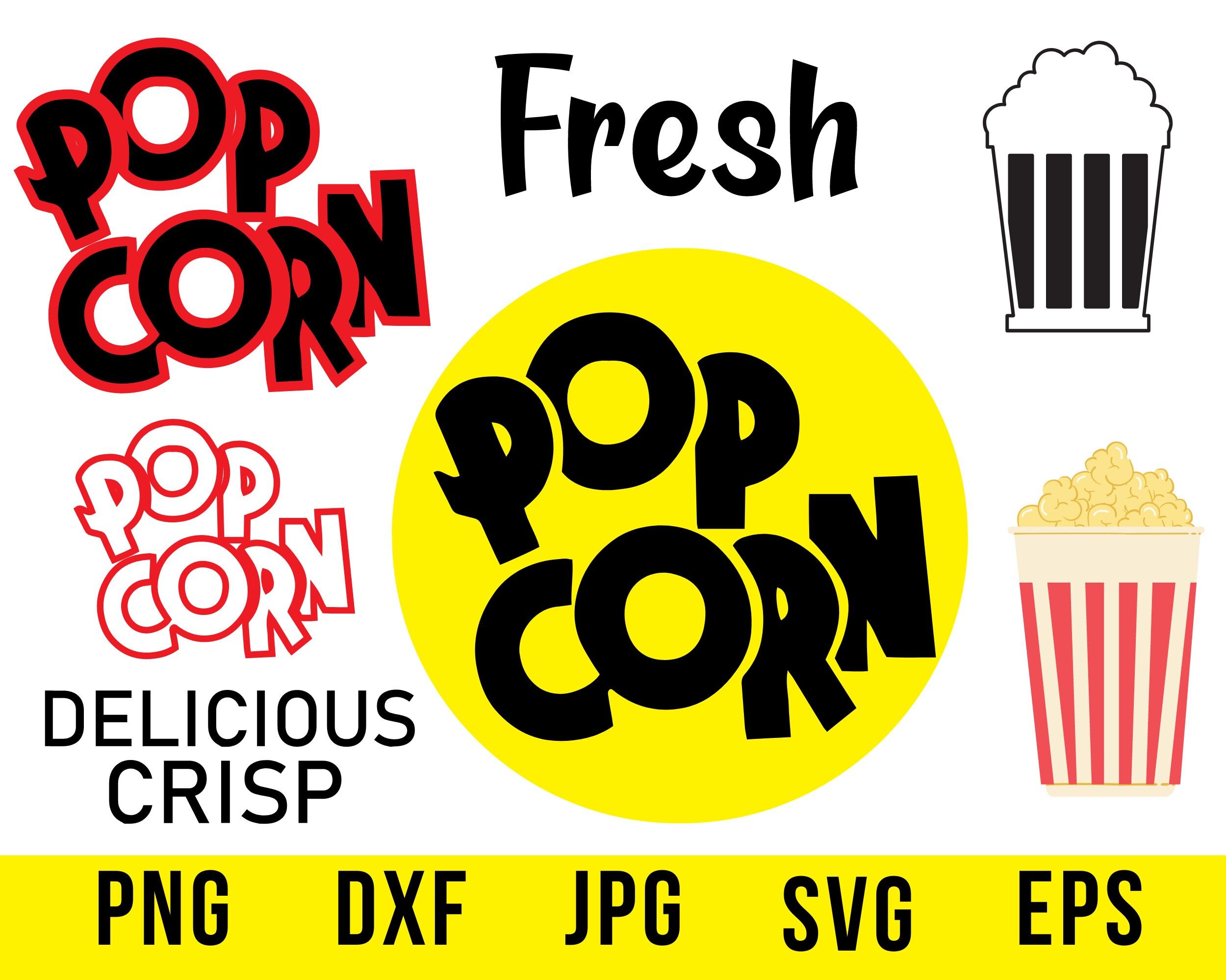 15 Popcorn Svg Bundle Popcorn Box Svg Popcorn Clipart - Etsy