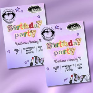 Editable Olivia Rodrigo Sour Birthday Invitation Guts Tour Theme Party ...