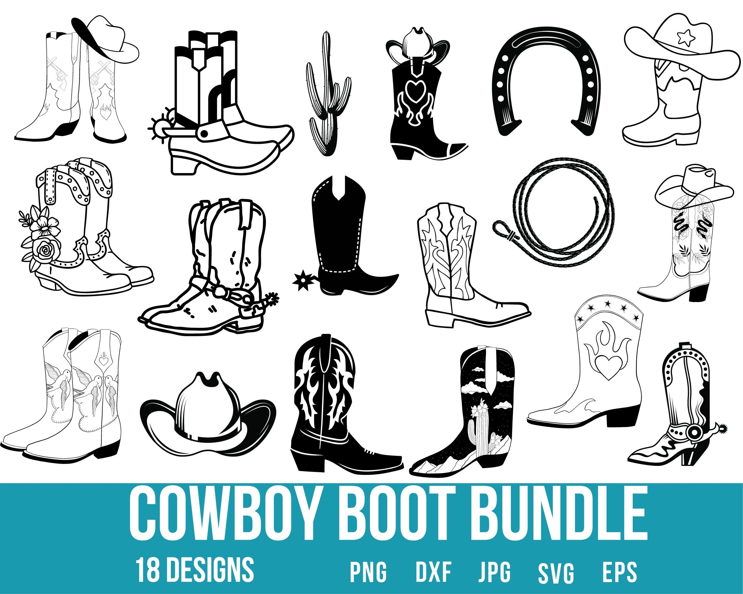 Cowboy Boot Svg Cowgirl Boots Svg Cowboy Boots Svg Cowboy - Etsy