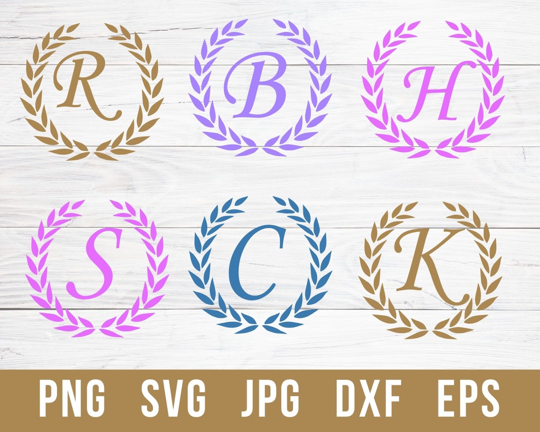 Laurel Roman Monogram Alphabet, Digital Download, Svg Files for Cricut ...