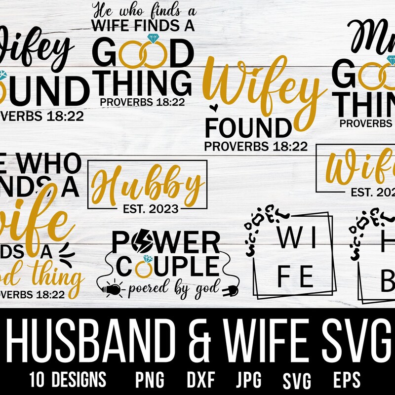 Husband and Wife Svg - Etsy