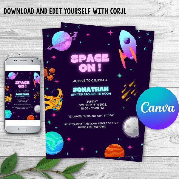 Solar System Invite - Etsy