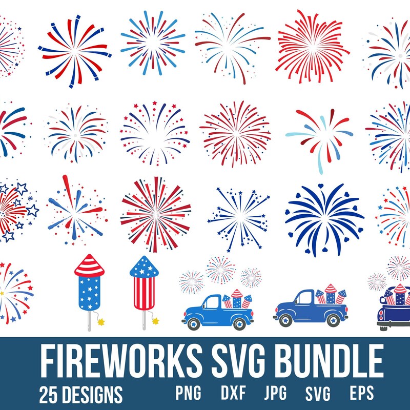 Fireworks Clipart - Etsy