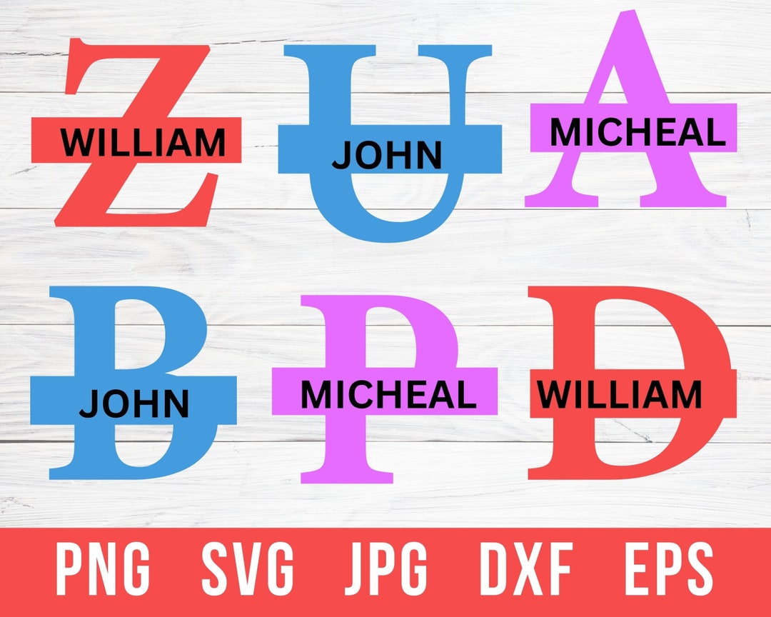 Split Monogram Svg, Split Bar Frame Alphabet, Digital Download, Files ...