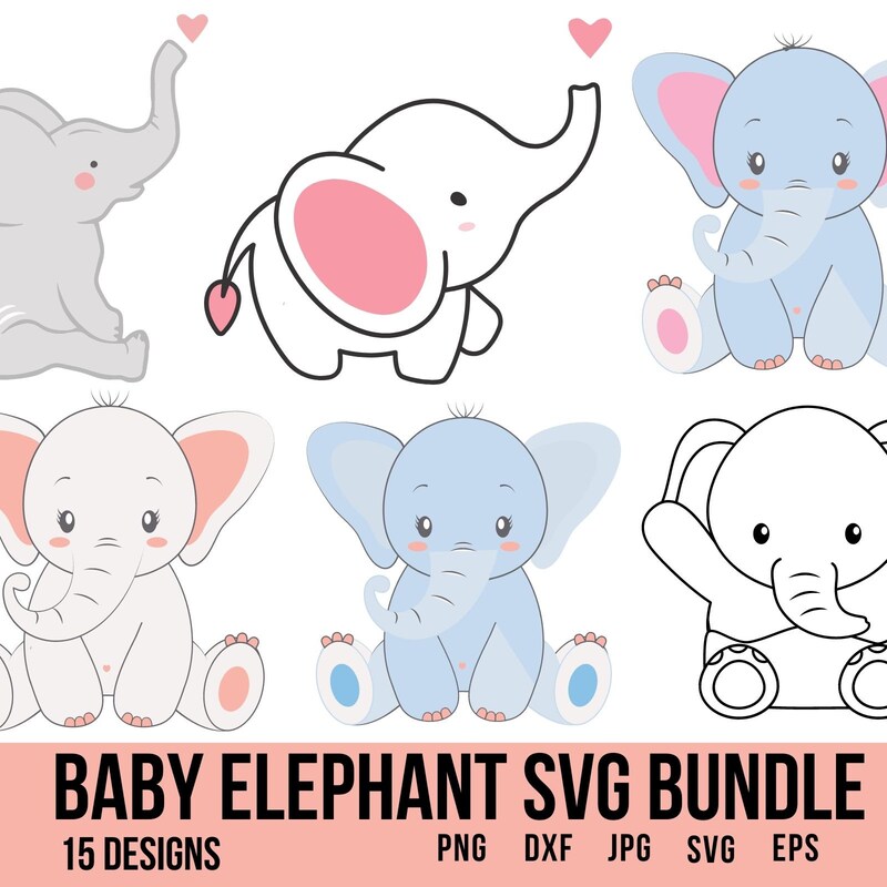 Baby Elephant Svg - Etsy