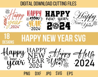 Happy New Year 2024 Svg Bundle, New Year Svg, 2024 Svg, Welcome 2024, Hello 2024, New Year Cut ...