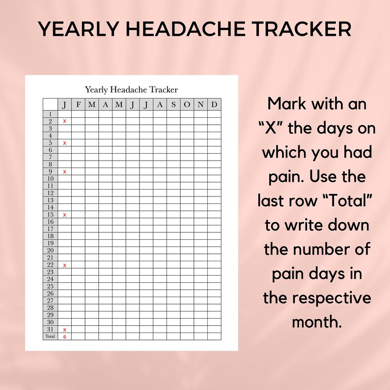 Printable Migraine Tracker, Headache Journal, Migraine Log, US Letter ...