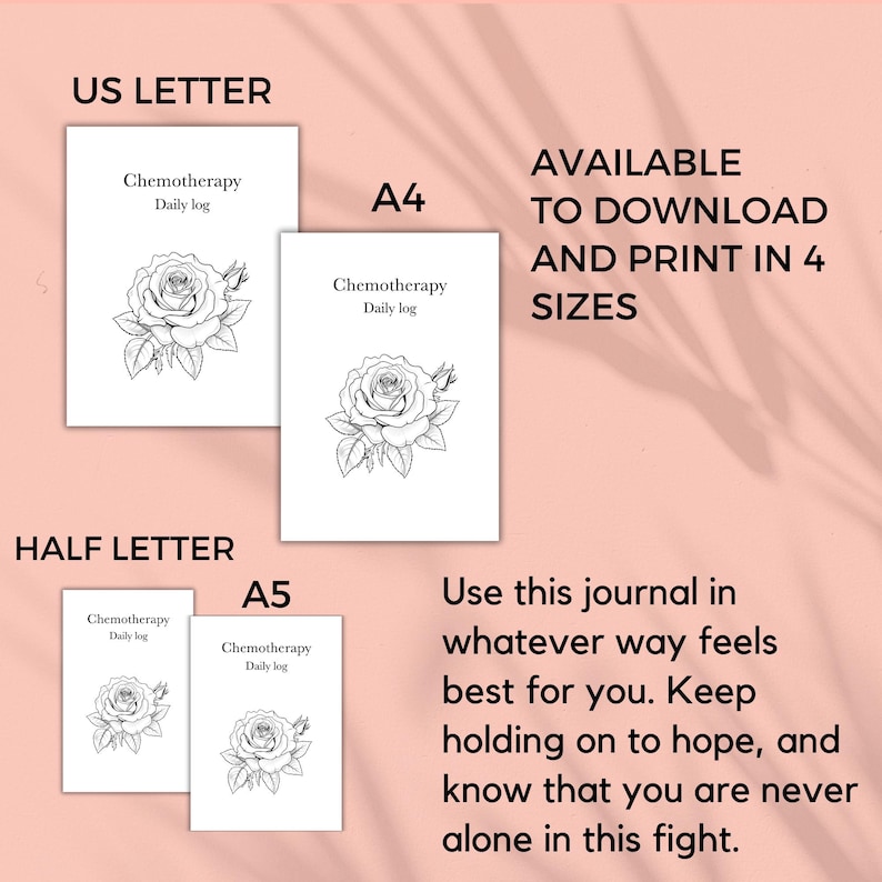 Printable Chemotherapy Daily Log, Journal, Daily Health Planner ...