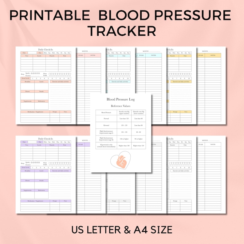 Blood Pressure and Heart Rate Tracker, Quick and Easy to Use Journal ...