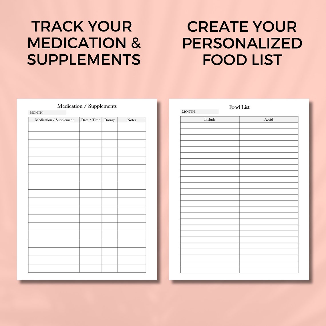 Printable Food Sensitivity Journal, Food Symptoms Tracker, IBS, Food ...