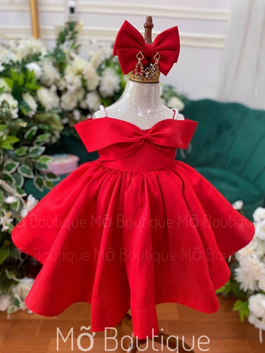 Baby Toddler Girl Elegant Outfit, Luxury Off-the-shoulder Sleeves Kids ...