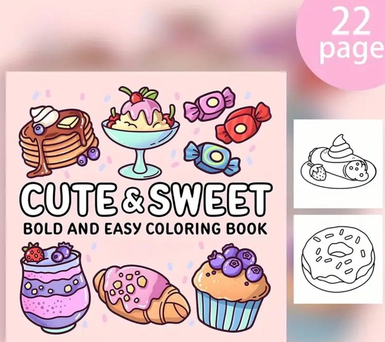 2 Food Paper Coloring Books - Etsy