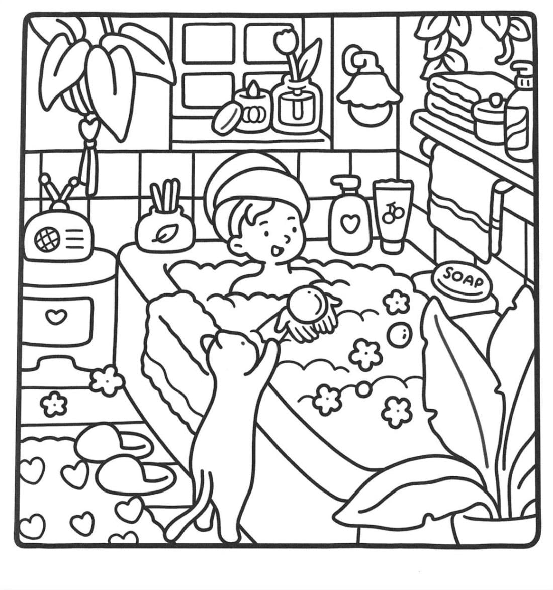 Girl Moments Coloring Pages: Cute & Comfy Coco Wyo (digital Download ...