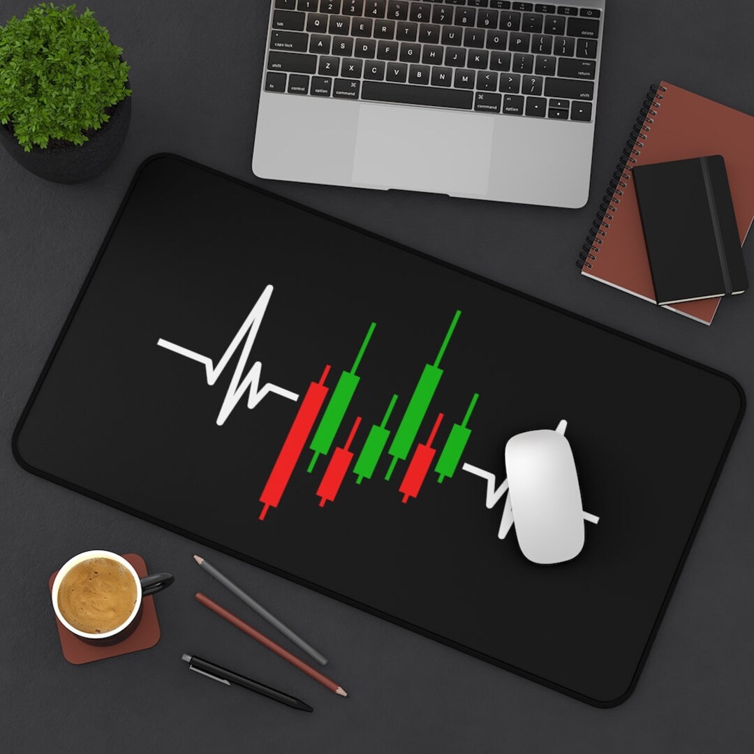 Trading Heartbeat Desk Mat: Novelty Infographic Desk Mat for Traders of ...