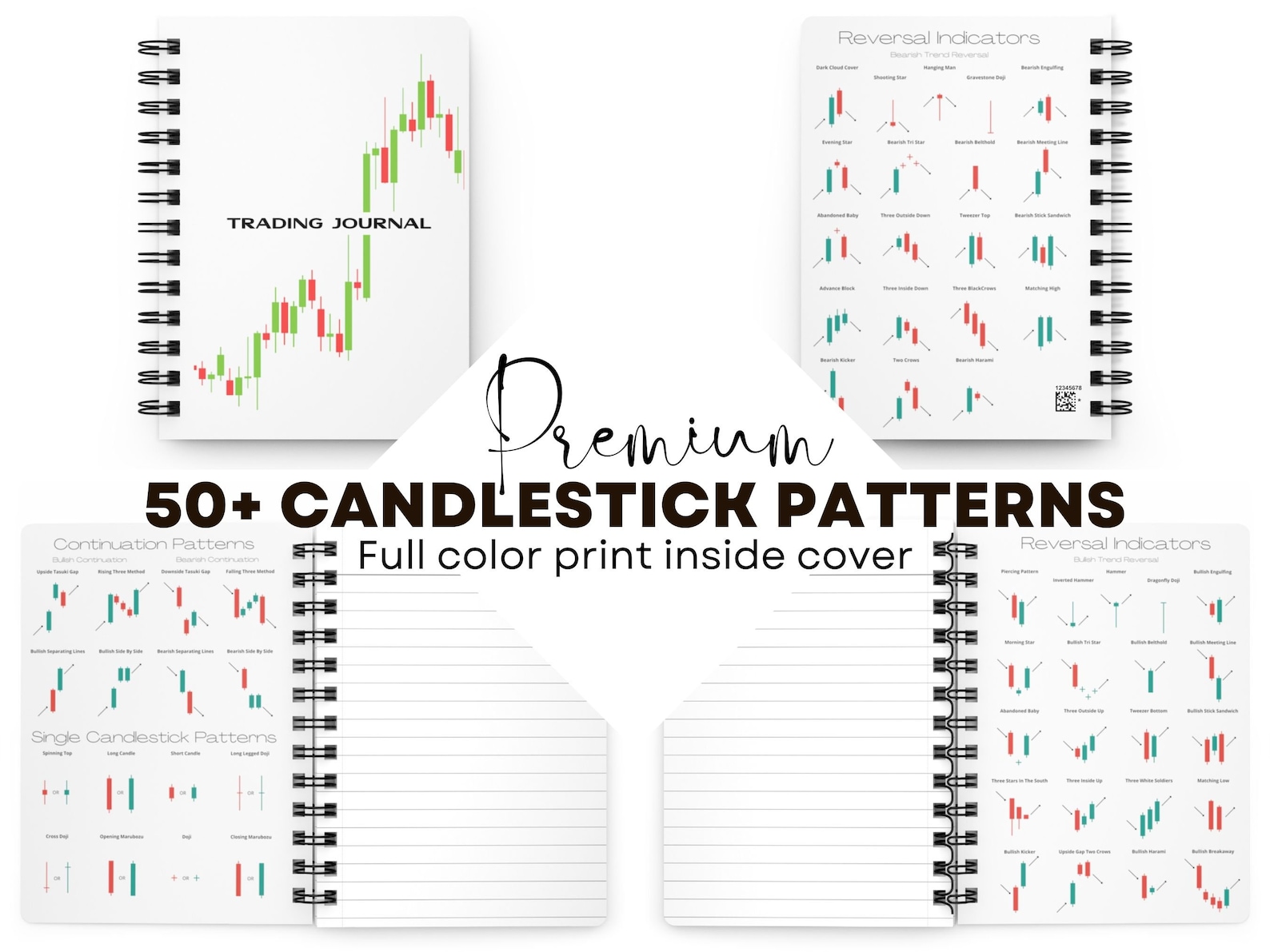 Trading Journal: 50+ Candlestick Technical Analysis Patterns Across 4 ...