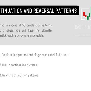 Candlestick Pattern 3 Page Infographic Guide, Day Trader Reference Manual, Continuation ...