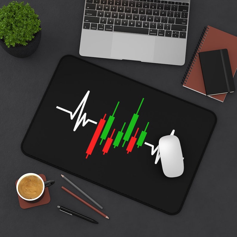 Trading Heartbeat Desk Mat: Novelty Infographic Desk Mat for Traders of ...