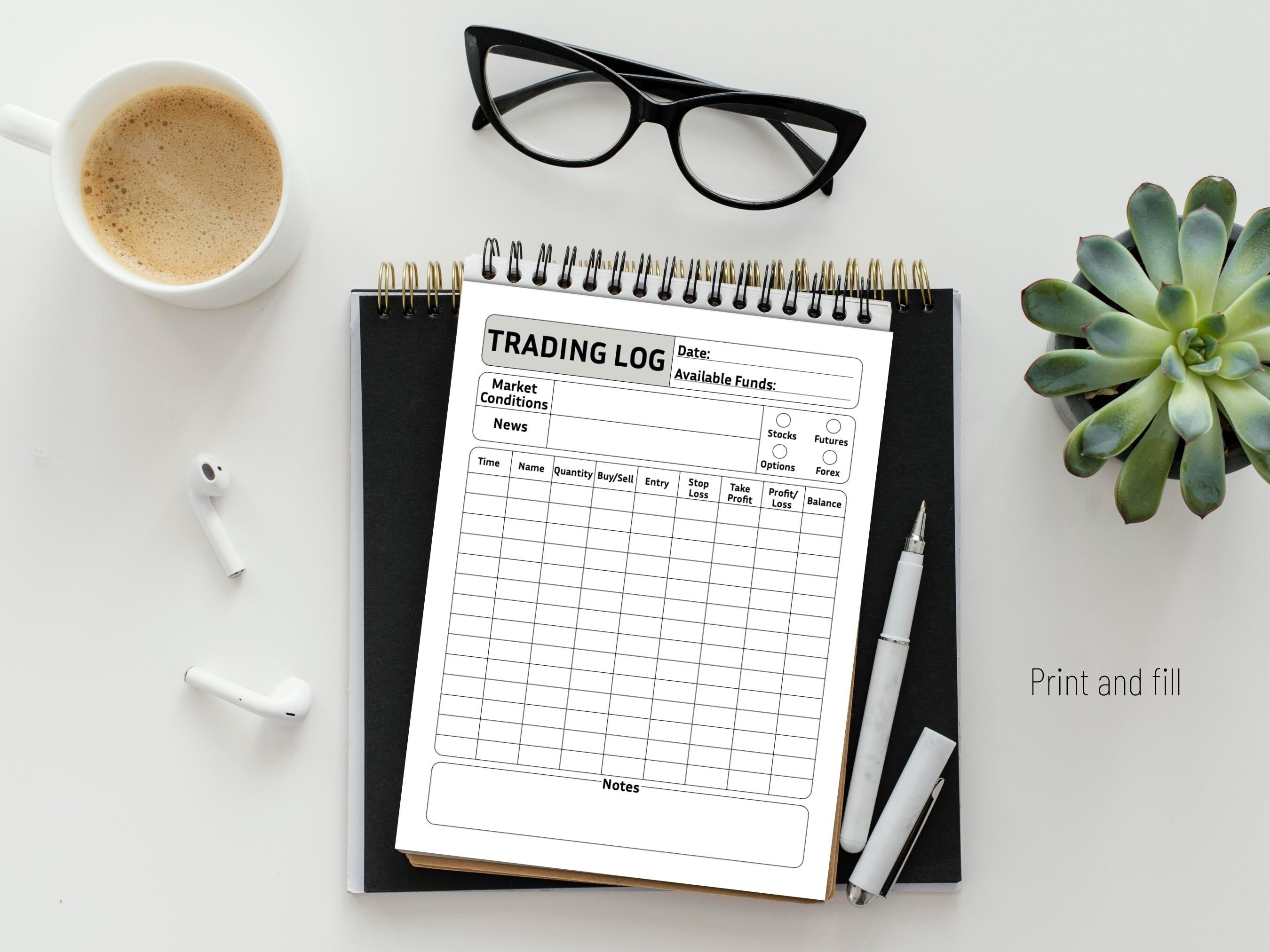 Trading Log Book, Track Trades in Stocks, Futures, Options and Forex ...