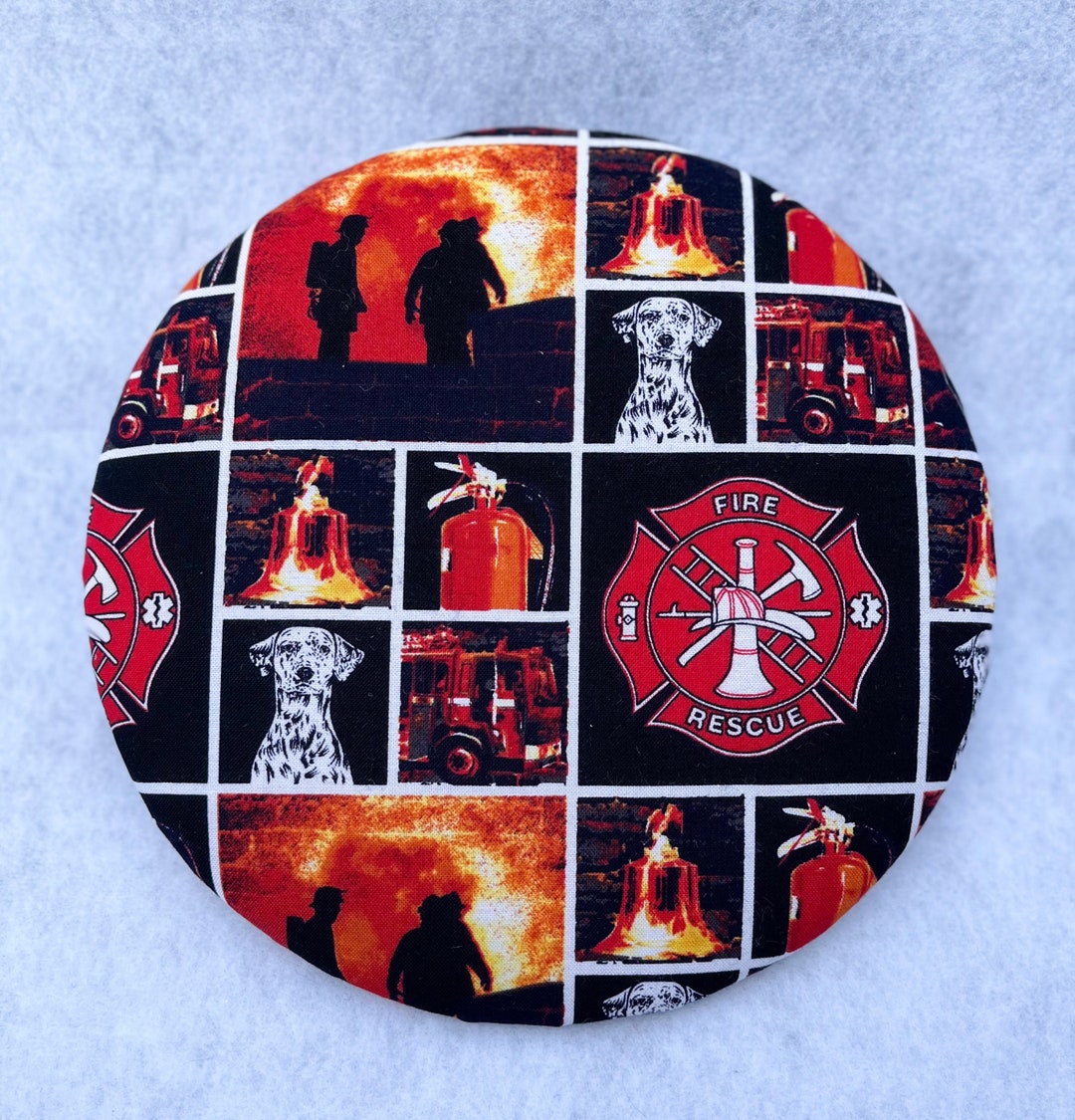 Firefighter / EMT Center for Wreath, Wreath Attachment, Fabric Center ...