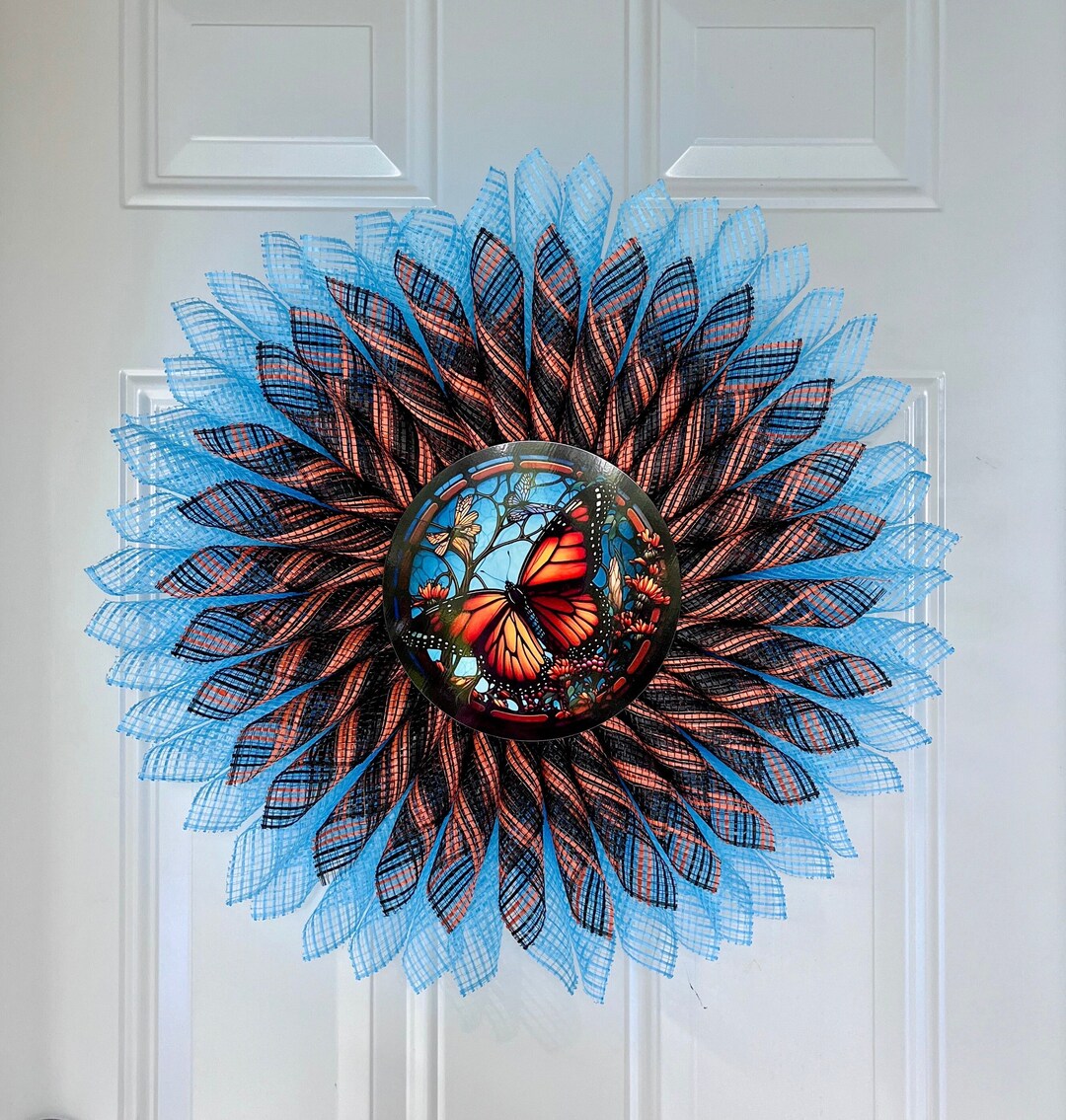 Monarch Butterfly Wreath for Your Front Door, Housewarming Gift for New ...