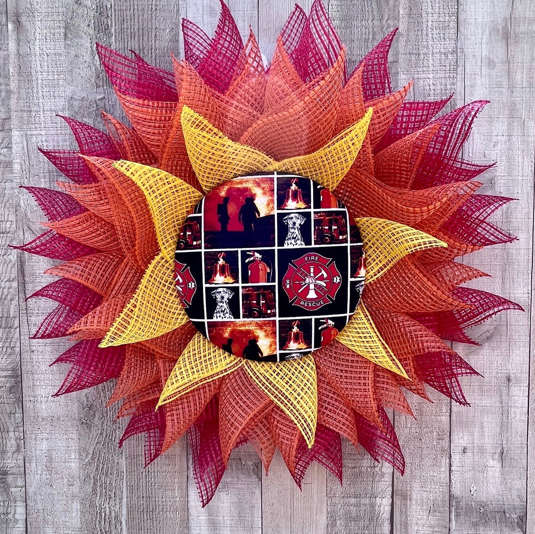 Firefighter Wreath for Your Front Door, Year Round Door Decor ...