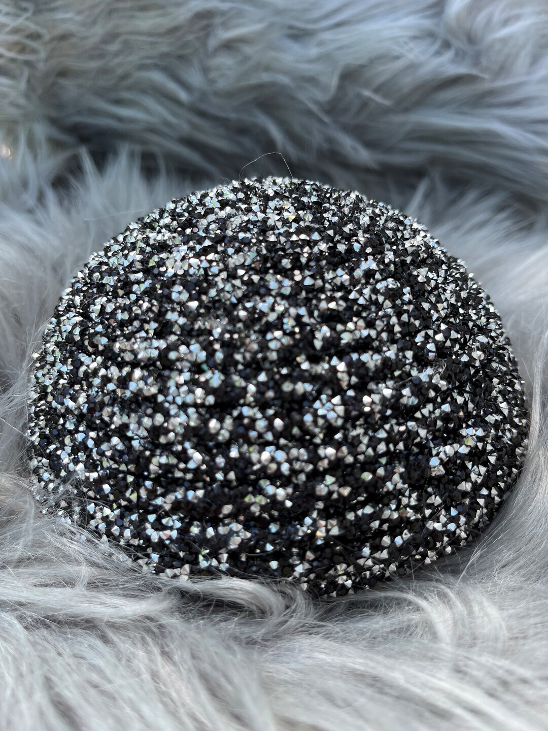 Black Glitter Rope Flower Center, Wreath Attachment, Rhinestone Bling ...