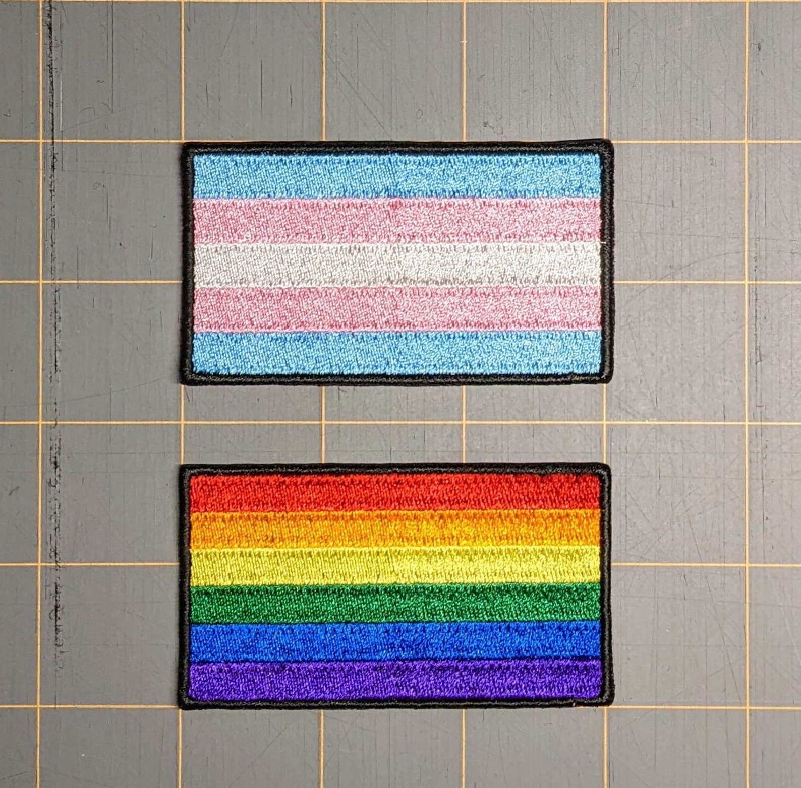 Pair of Transgender And/or Rainbow Flag Embroidery Patches - Etsy