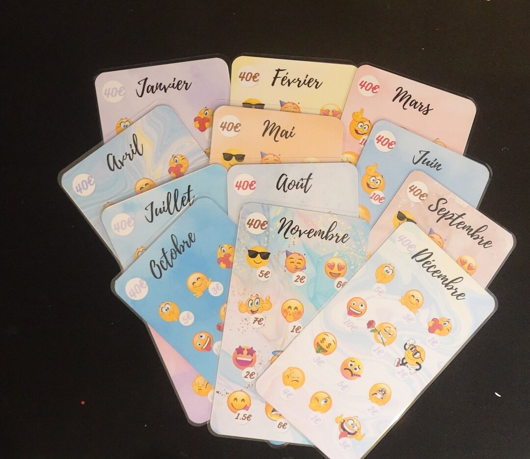 Défi Emoji Arc en ciel 12 mois d'épargne ludique - Etsy France