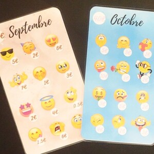 Défi Emoji Arc en ciel 12 mois d'épargne ludique - Etsy France